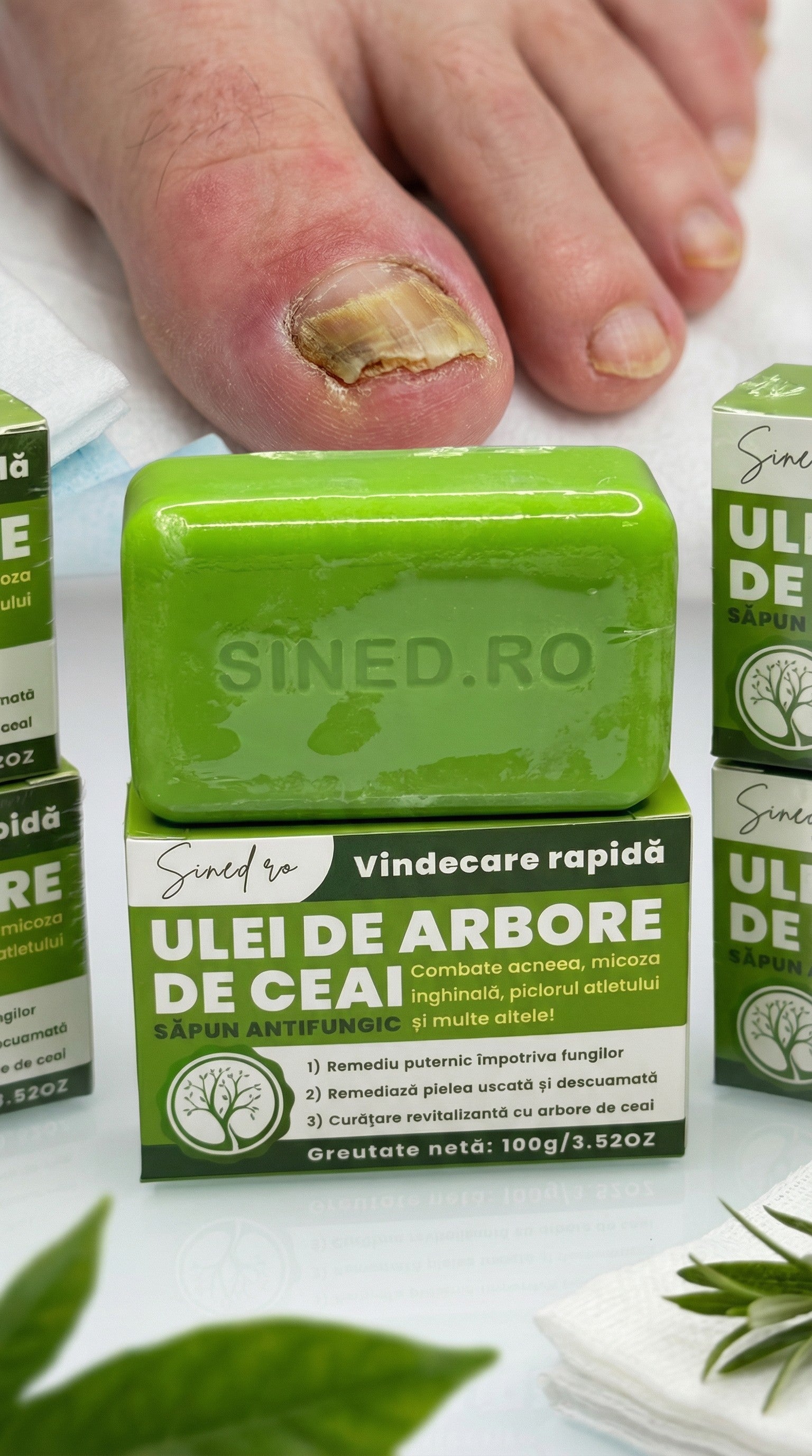 1+1 GRATUIT Săpun antifungic cu ulei de arbore de ceai – sined.ro